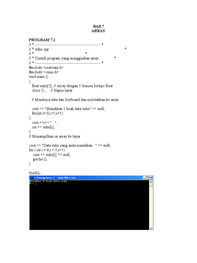 Array dan Pemrosesan Data | PDF