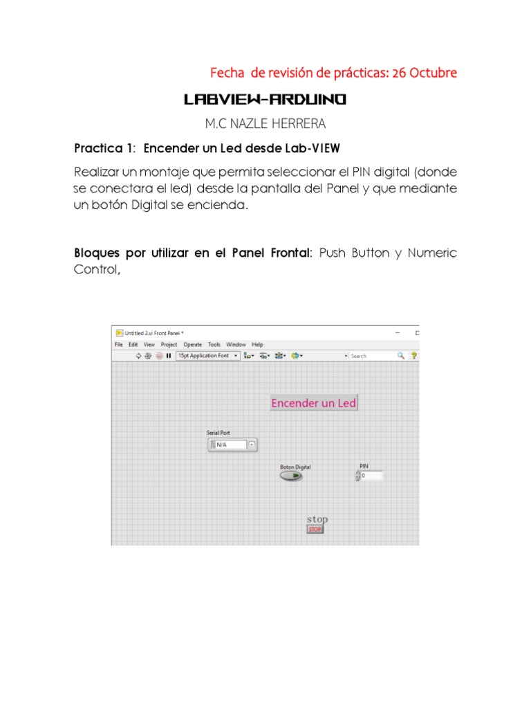 Prácticas Arduino con LabVIEW | PDF | Arduino | Diodo emisor de luz