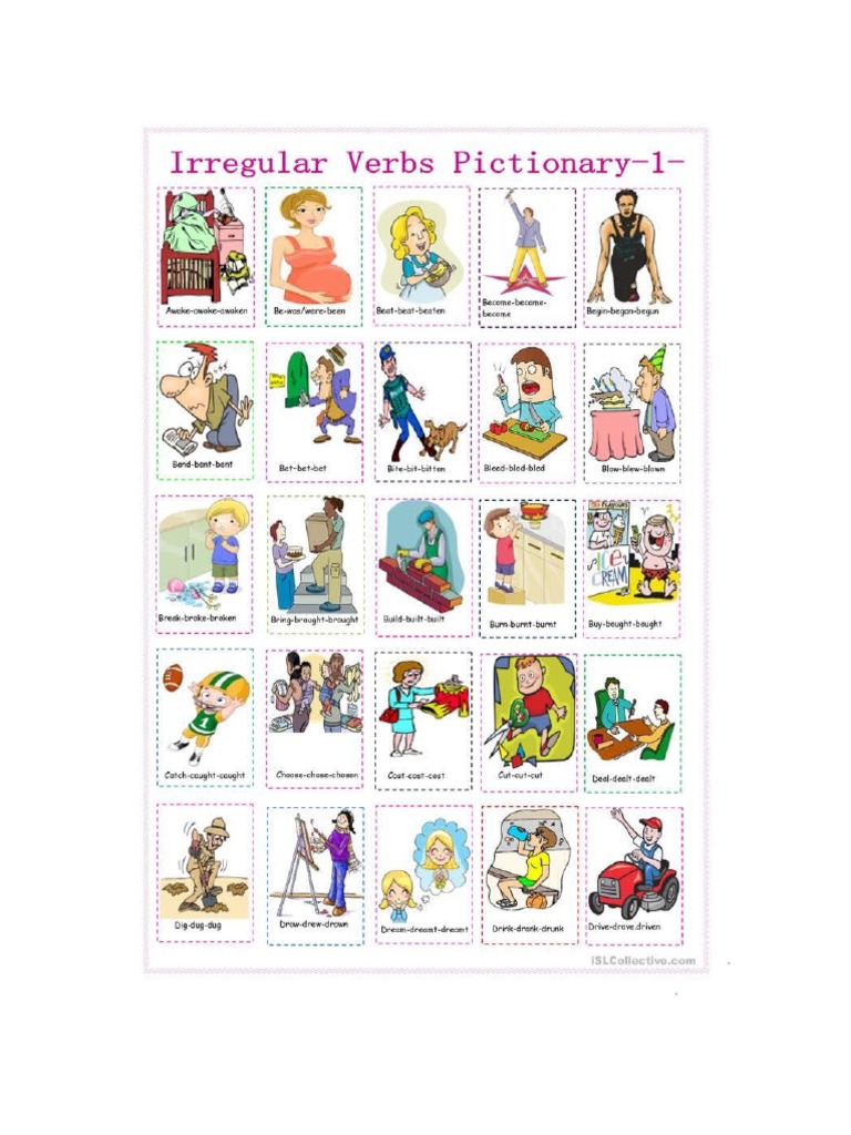 Irregular Verbs Pictionary | PDF