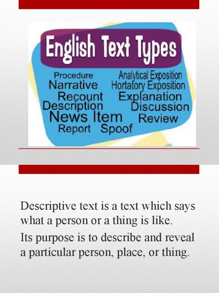 Text Types - Descriptive | PDF | Verb | Grammar