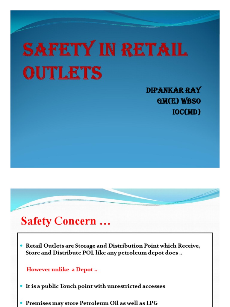 Safety Guidelines for Retail Oil Outlets | PDF | Valve | Manufactured Goods