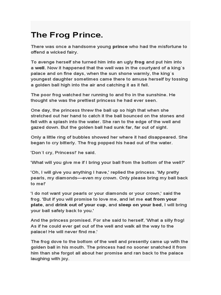 The Frog Prince | PDF | Duck