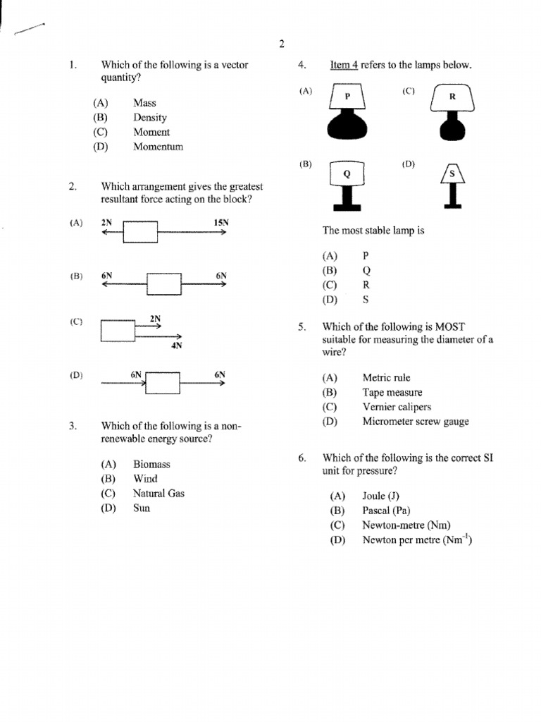 Physics Multiple Choice 1 | PDF | Wavelength | Kinetic Energy