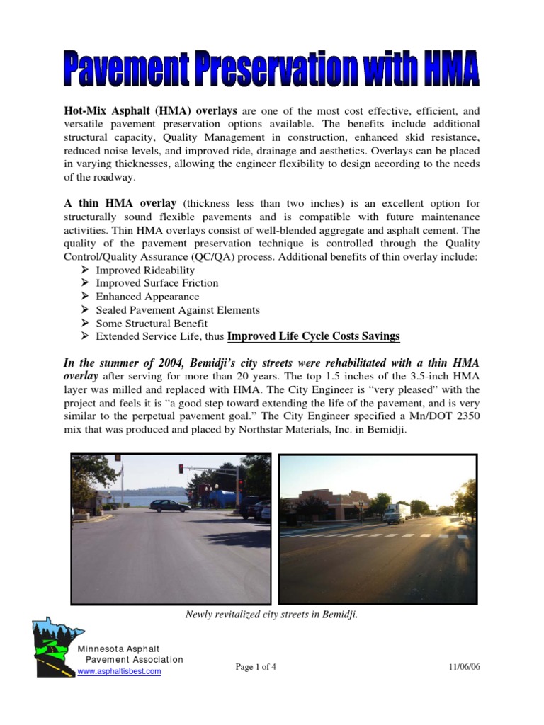 HMA Overlay: Cost-Effective Pavement Solution | PDF | Road Surface ...
