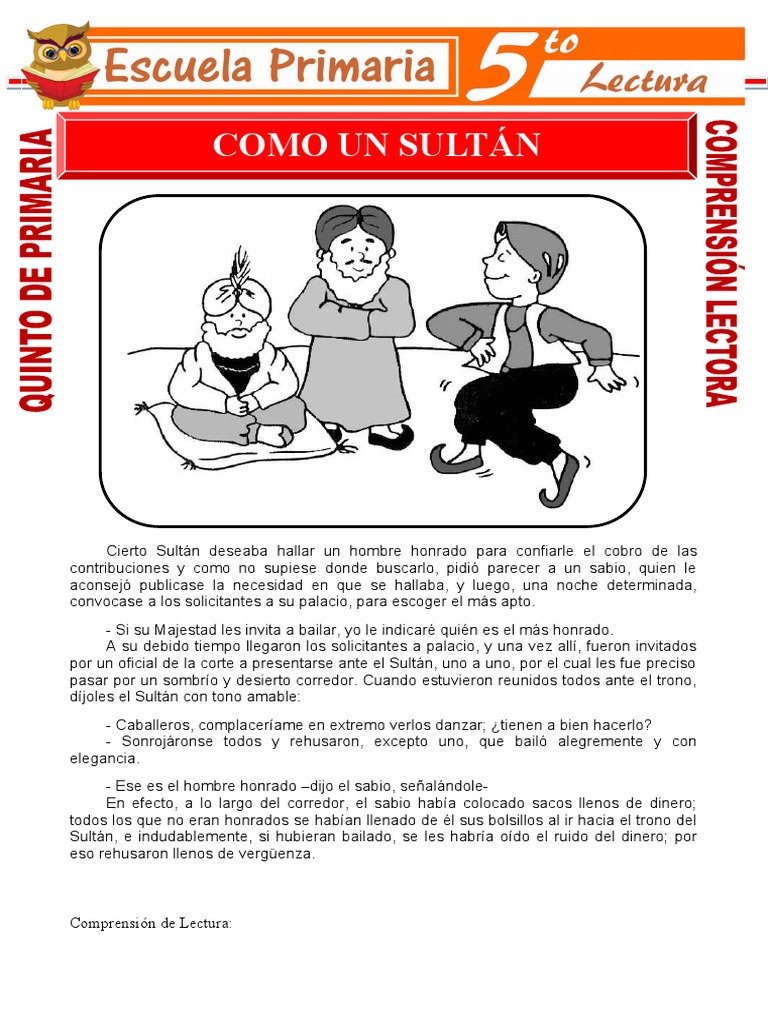 Lectura Del Sultan 5to Grado De Primaria Pdf