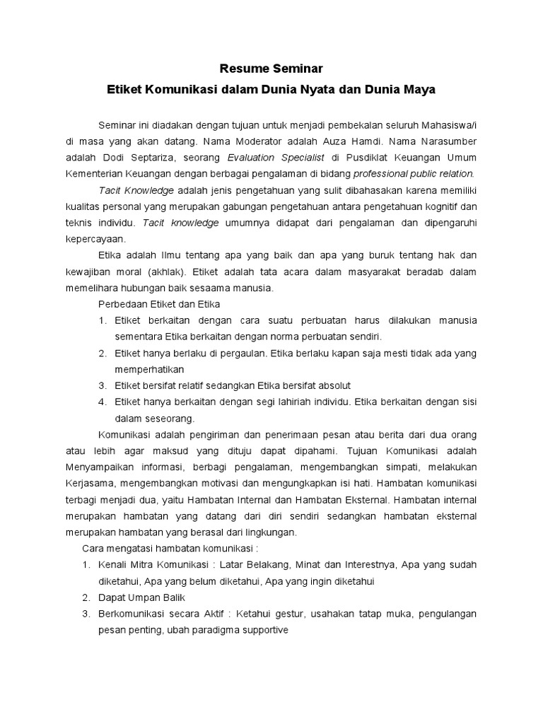 Resume Seminar | PDF