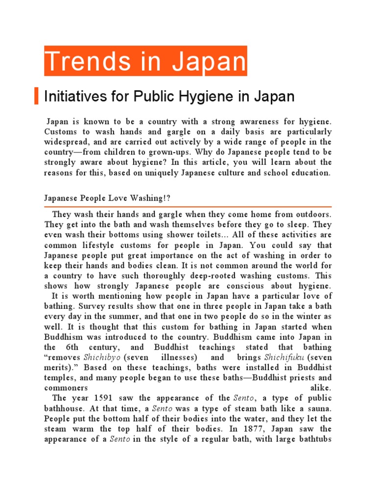 Trends in Japan | PDF | Hand Washing | Hygiene