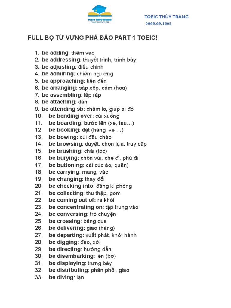 T V NG Part 1 Toeic | PDF