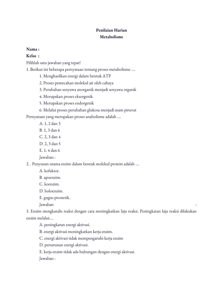 Penilaian Harian | PDF | Kesehatan Holistik | Sains & Matematika