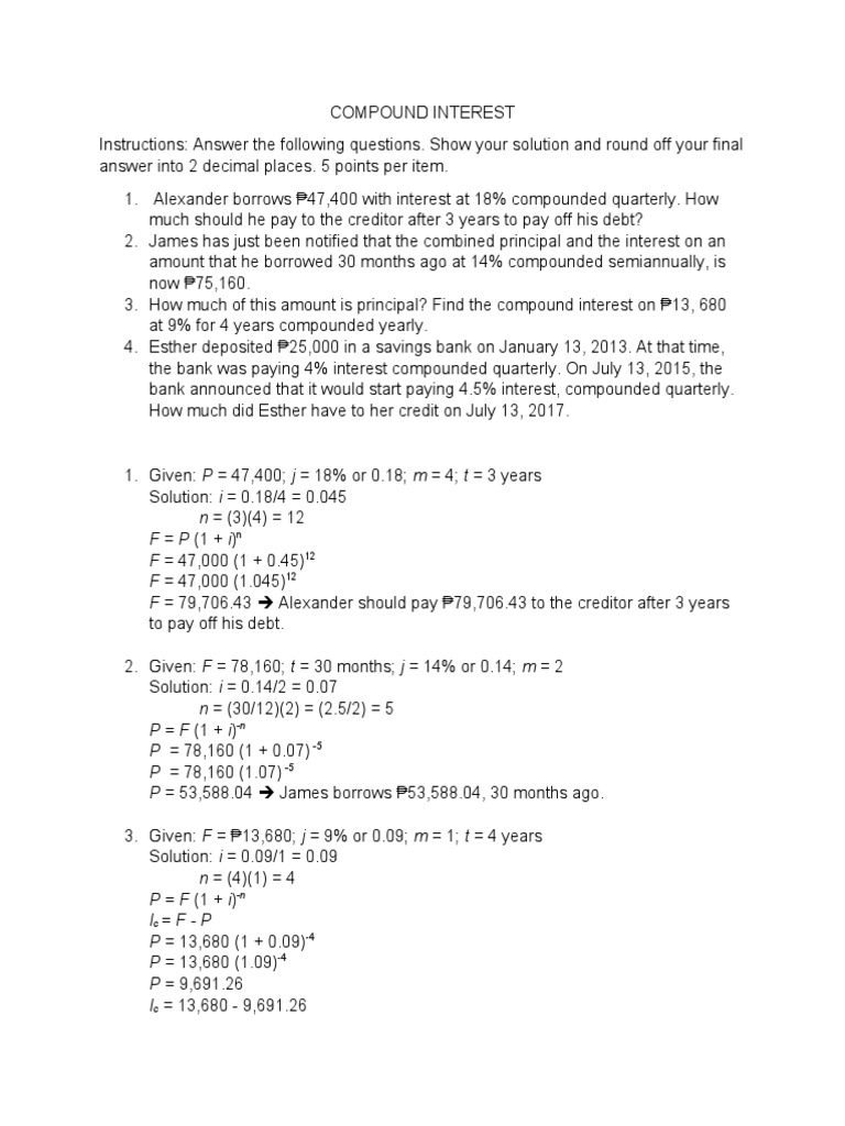 Compound Interes | PDF