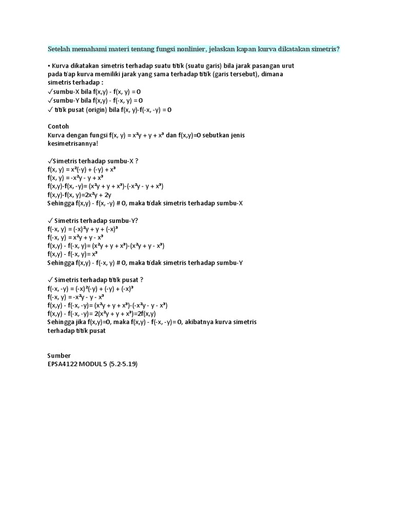 Simetri Kurva dalam Fungsi Nonlinier | PDF