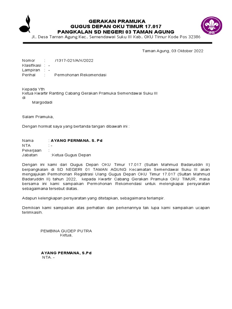 Panitia Pramuka SDN 1 Ta | PDF