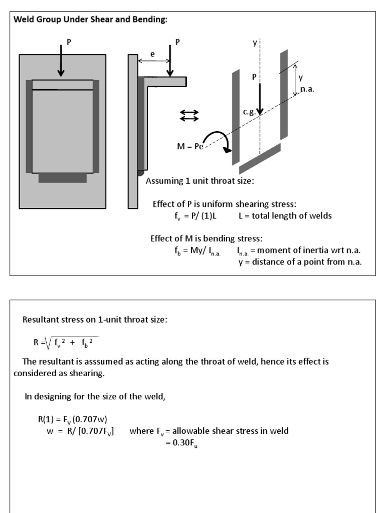 Weld Group Under Shear and Bending | PDF | Civil Engineering | Physics