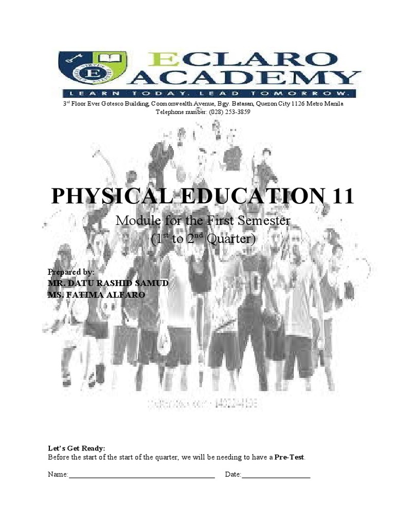 PE 11 Modules For First Semester 1 1 | PDF | Physical Fitness | Body ...