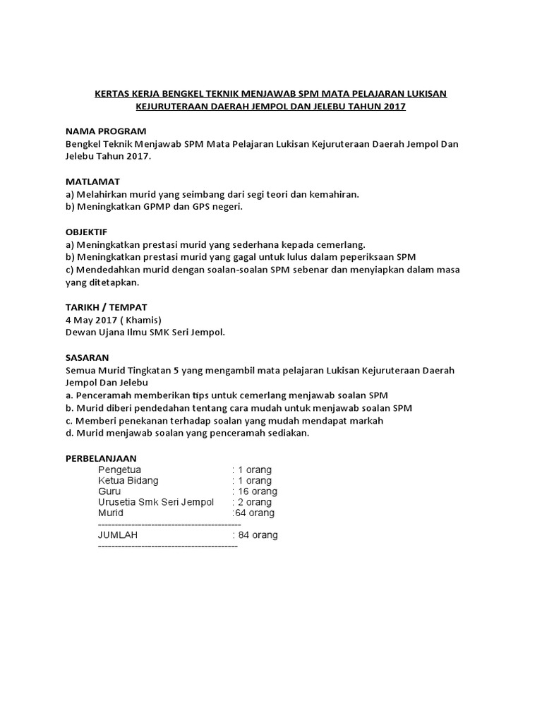 Kertas Kerja Bengkel Teknik Menjawab 1 | PDF