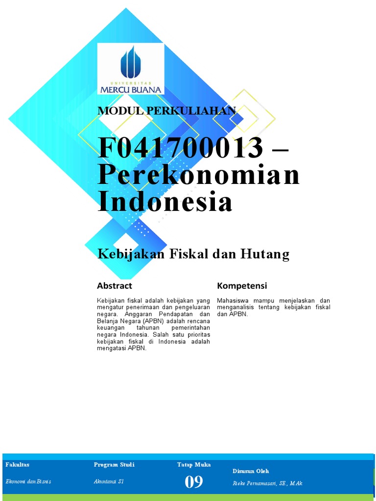 Kebijakan Fiskal dan APBN Indonesia | PDF | Bisnis | Pengelolaan ...
