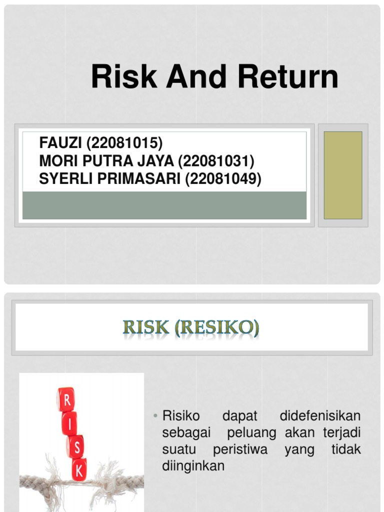 Kelompok 5 Risk and Return | PDF | Pengelolaan Keuangan & Uang