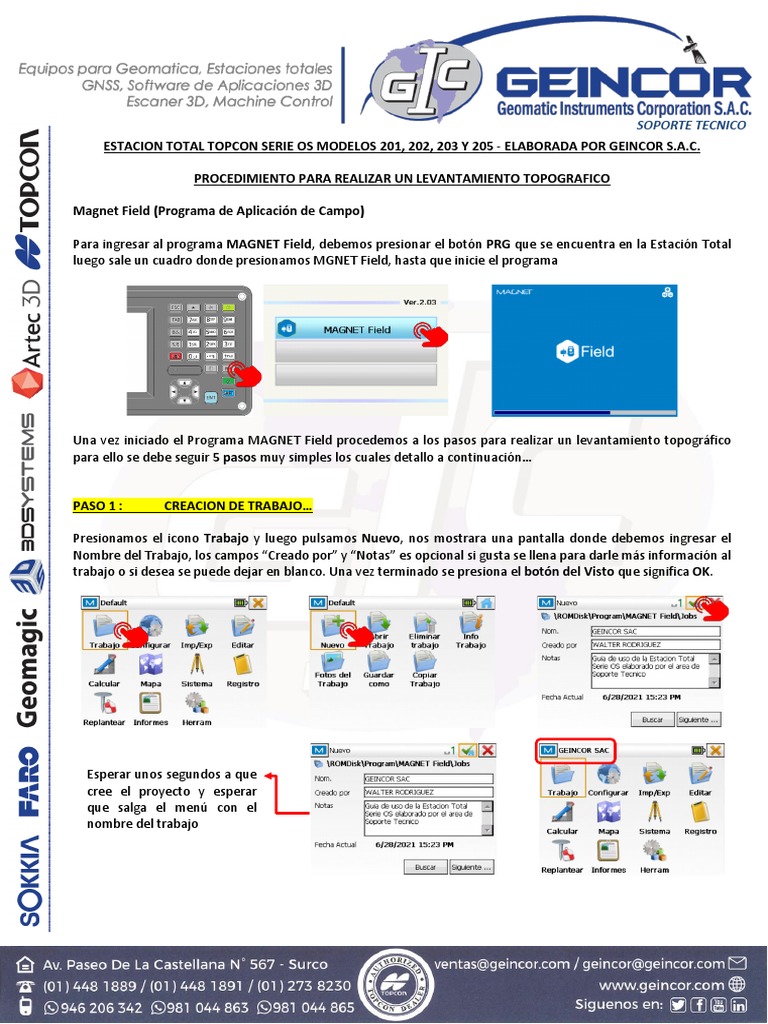 Manual Estacion Total Topcon Os 200-205 | PDF | Topografía | Informática