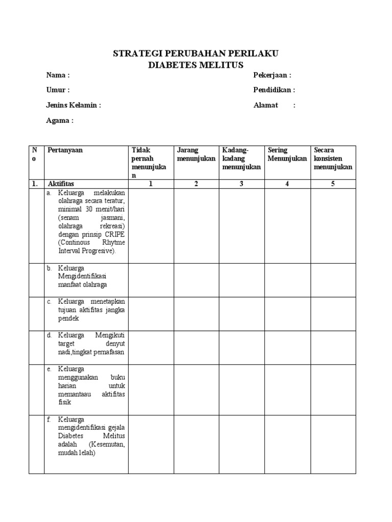 Strategi Perubahan Perilaku Diabetes | PDF