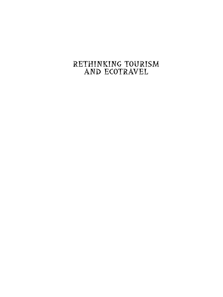 Rethinking Tourism and Ecotravel | PDF | Tourism | Globalization
