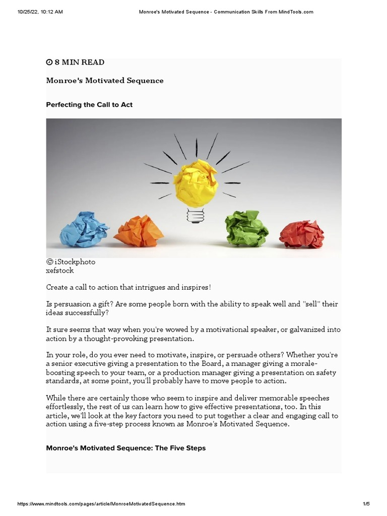 Monroe's Motivated Sequence - Communication Skills From | PDF | Safety ... Monroe's Motivated Sequence - Communication Skills From | PDF | Safety ...