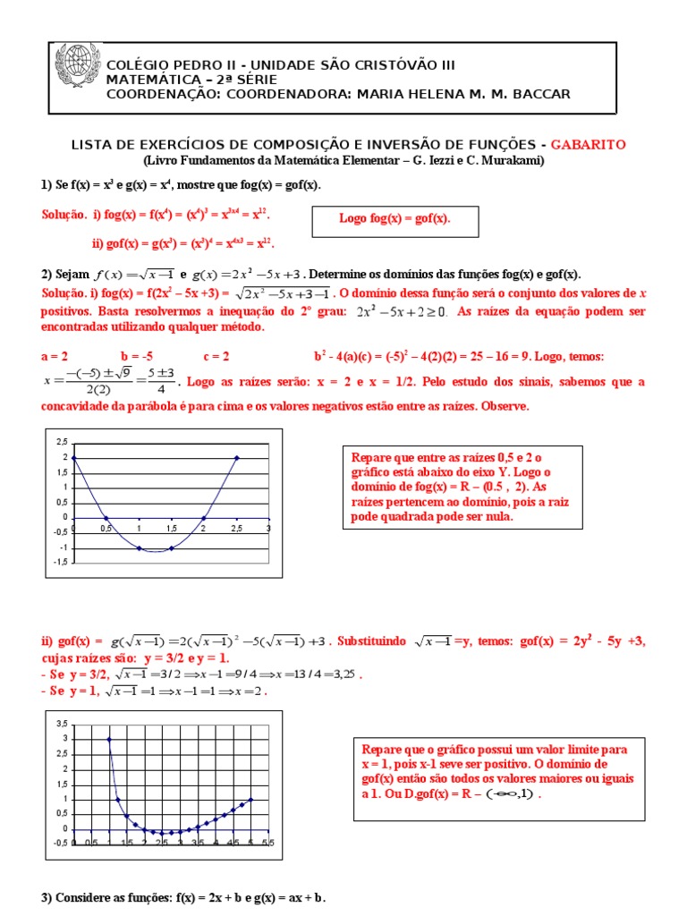 Função Composta | PDF | Equações | Função (Matemática)