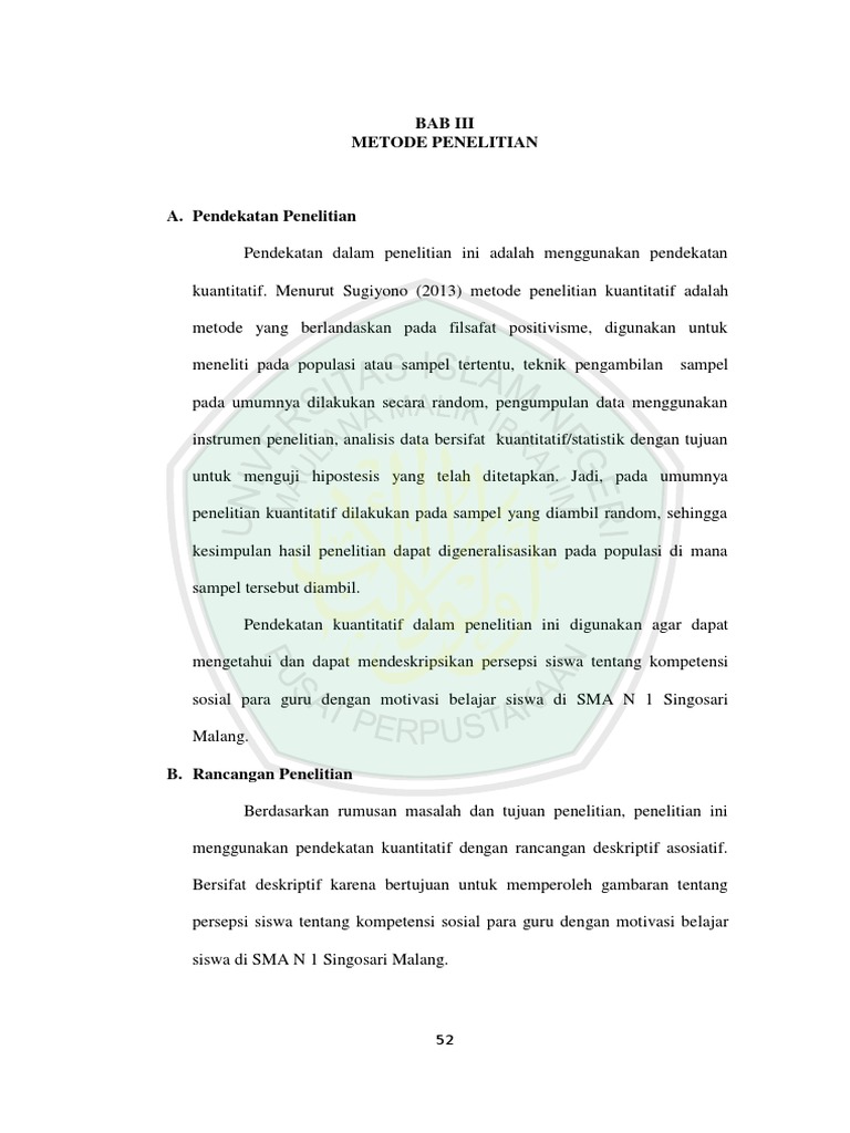 Adoc - Pub Bab III Metode Penelitian Kuantitatif Menurut Sugi | PDF