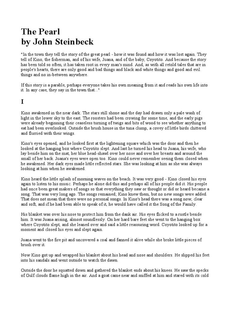 The Song of the Family: An Analysis of Kino, Juana, and Coyotito's ...