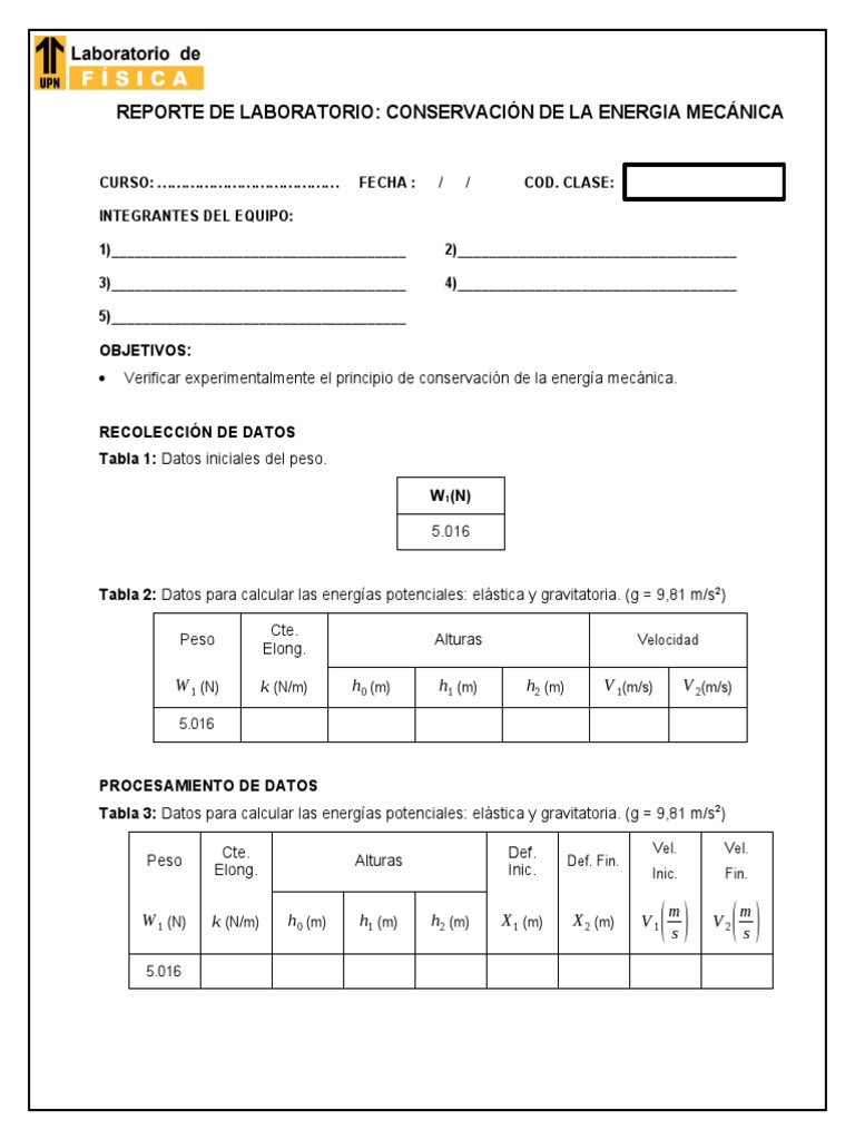 Reorte Lab Fisi1 S10 Cem | PDF | Cantidad | Ingeniería mecánica