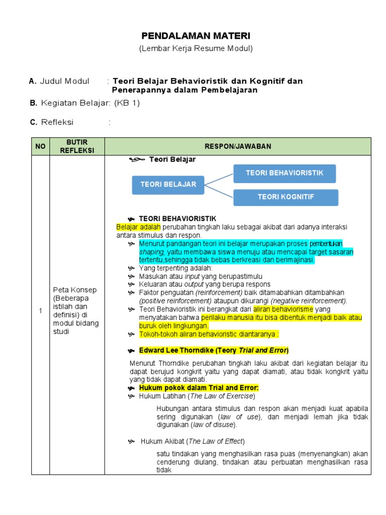 Tugas-Resume Teori Pembelajaran | PDF