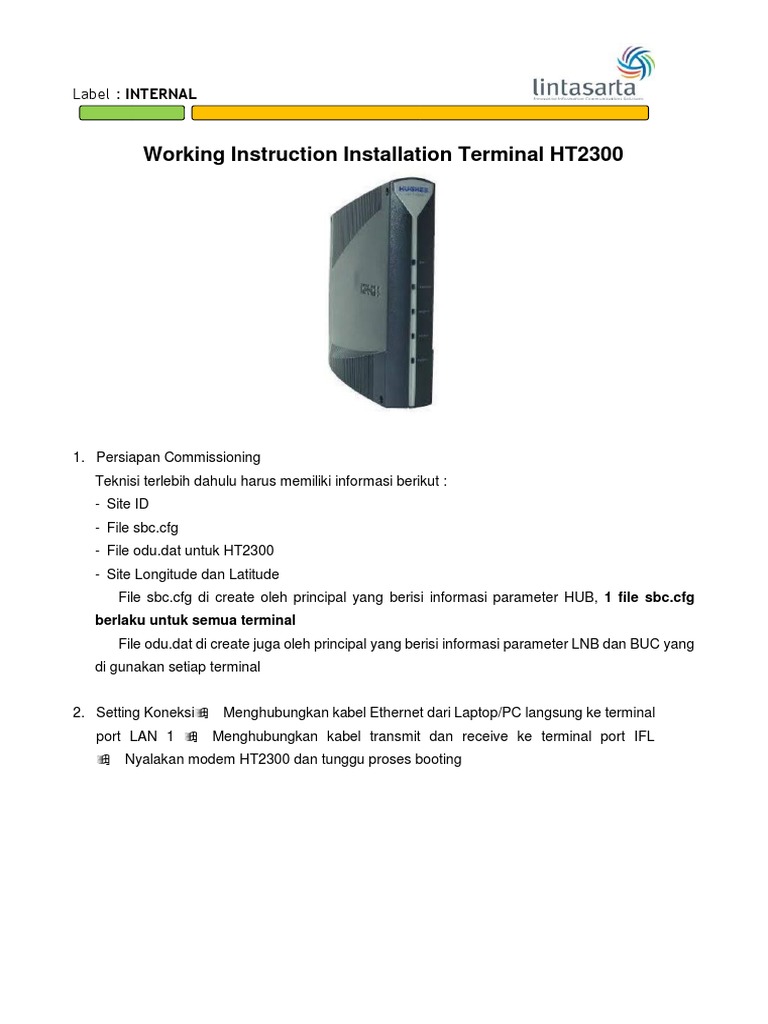 WI Installation Terminal HT2300 | PDF | Pengelolaan Keuangan & Uang