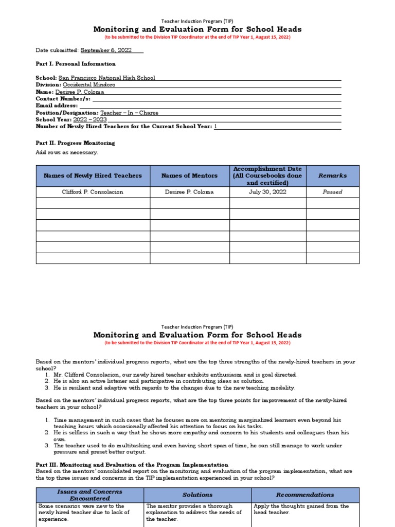 TIP - IPBT-M - E-Form-for-School-Heads (Repaired) | PDF | Mentorship ...