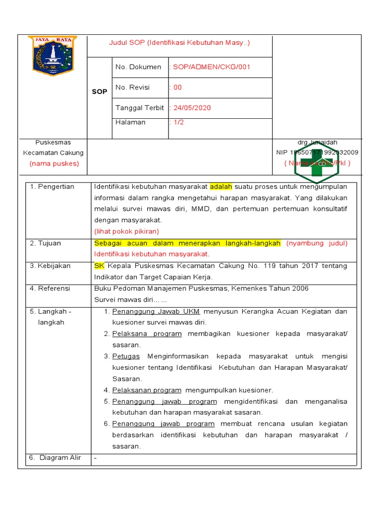 Contoh Template SOP Rev.02 | PDF