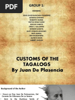 Juan de Plasencia's Customs of The Tagalogs | PDF | Tagalog Language ...