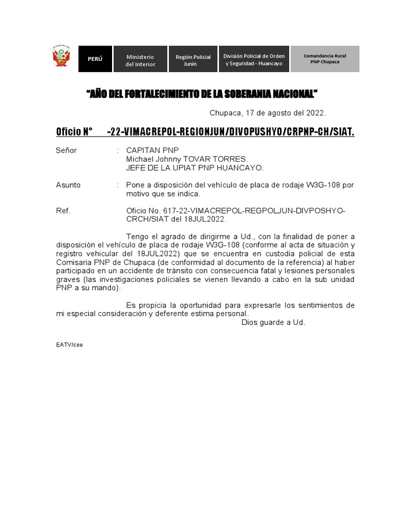 Oficio Transcriptorio UPIAT | PDF