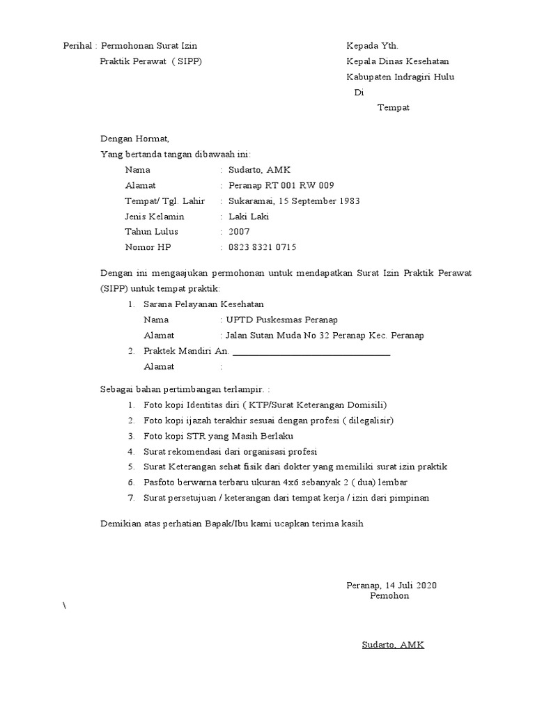 Surat Rekom SIPP PPNI | PDF