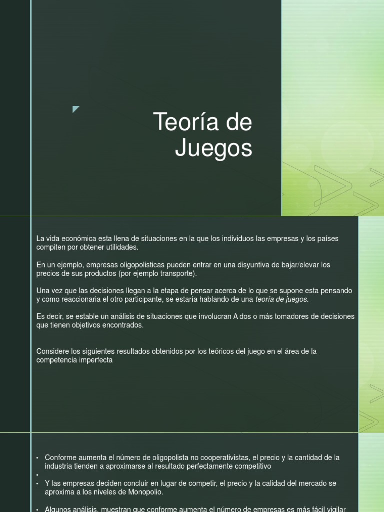 Teoria de Juegos | PDF | Oligopolio | Teoría de juego