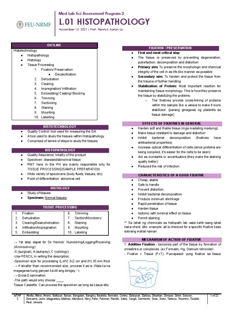 L01 Histopath Mtap2 | PDF | Fixation (Histology) | Histology