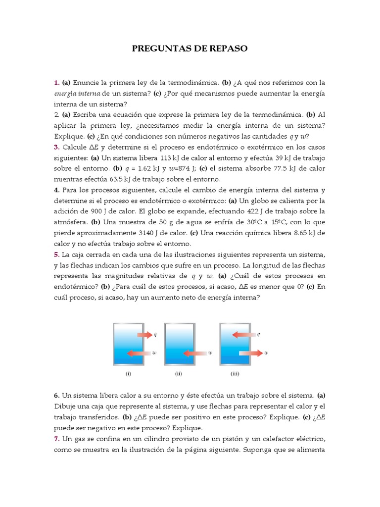 Ejercicios Primera Ley | PDF | Calor | Termodinámica