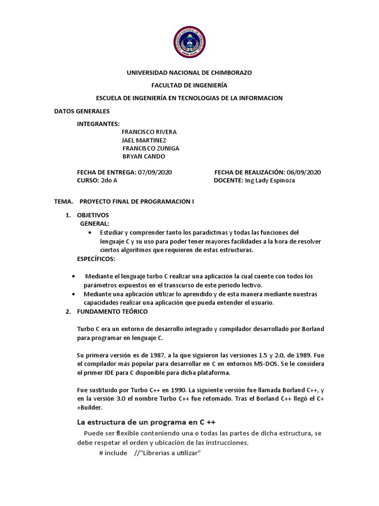 Informe Programacion | PDF | C ++ | Programación