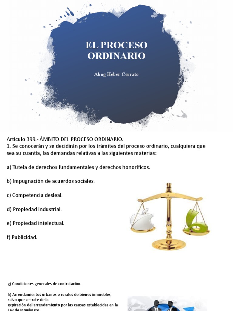 El Proceso Ordinario | PDF | Demanda judicial | Sentencia (ley)