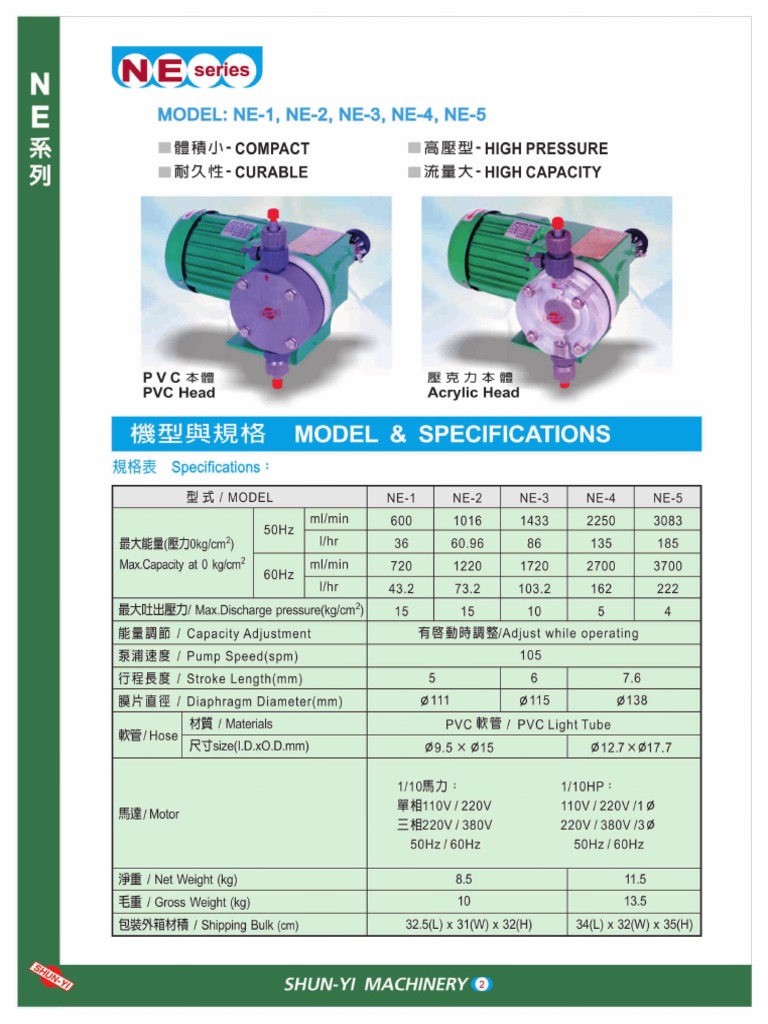 ECM Dosing Pump Model NE-3 | PDF