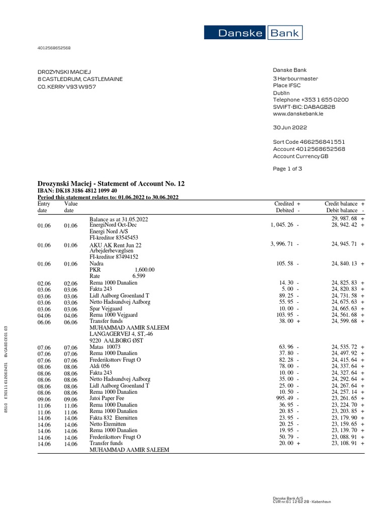 Drozynski Maciej | PDF | Credit Card | Debits And Credits