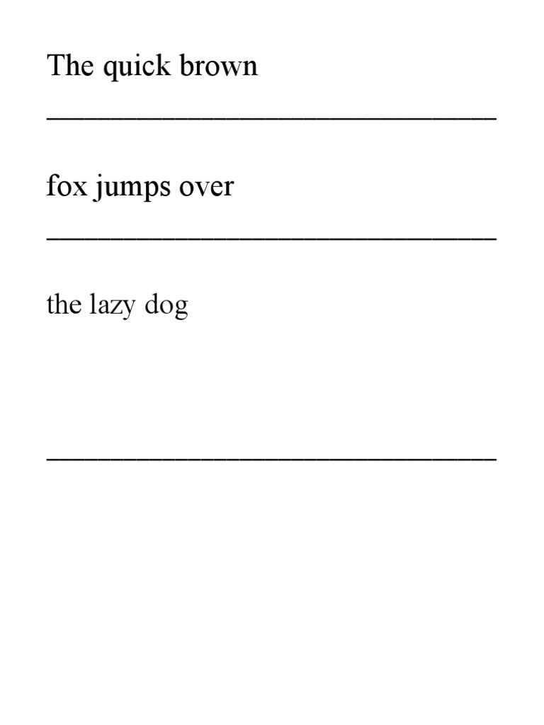 The Quick Brown Fox Jumps Over The Lazy Dog | PDF