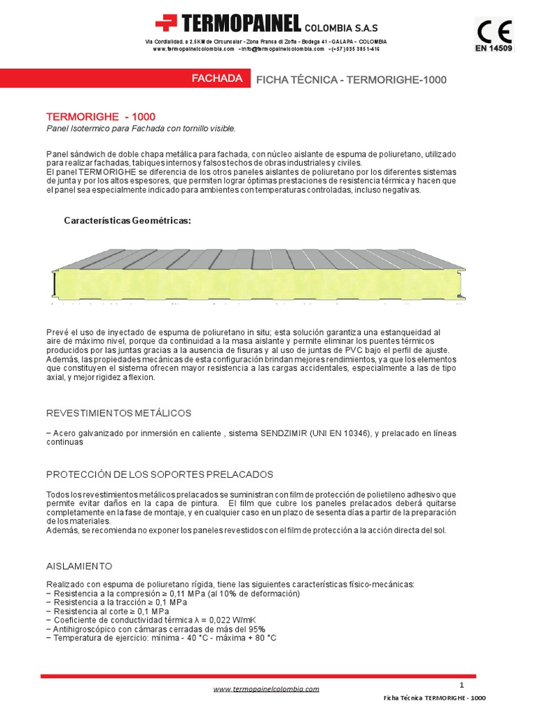 Termorighe - 1000 - Ficha Tecnica | PDF | Aislamiento térmico | Química