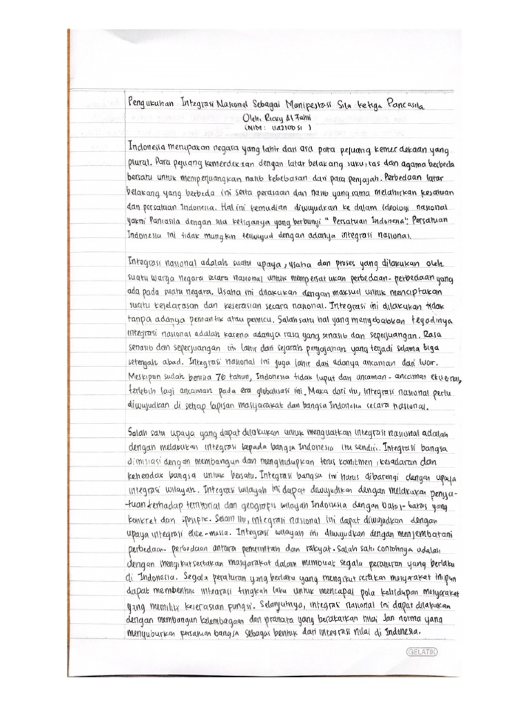 Ricky Al Fahri - Esai Integrasi Nasional | PDF