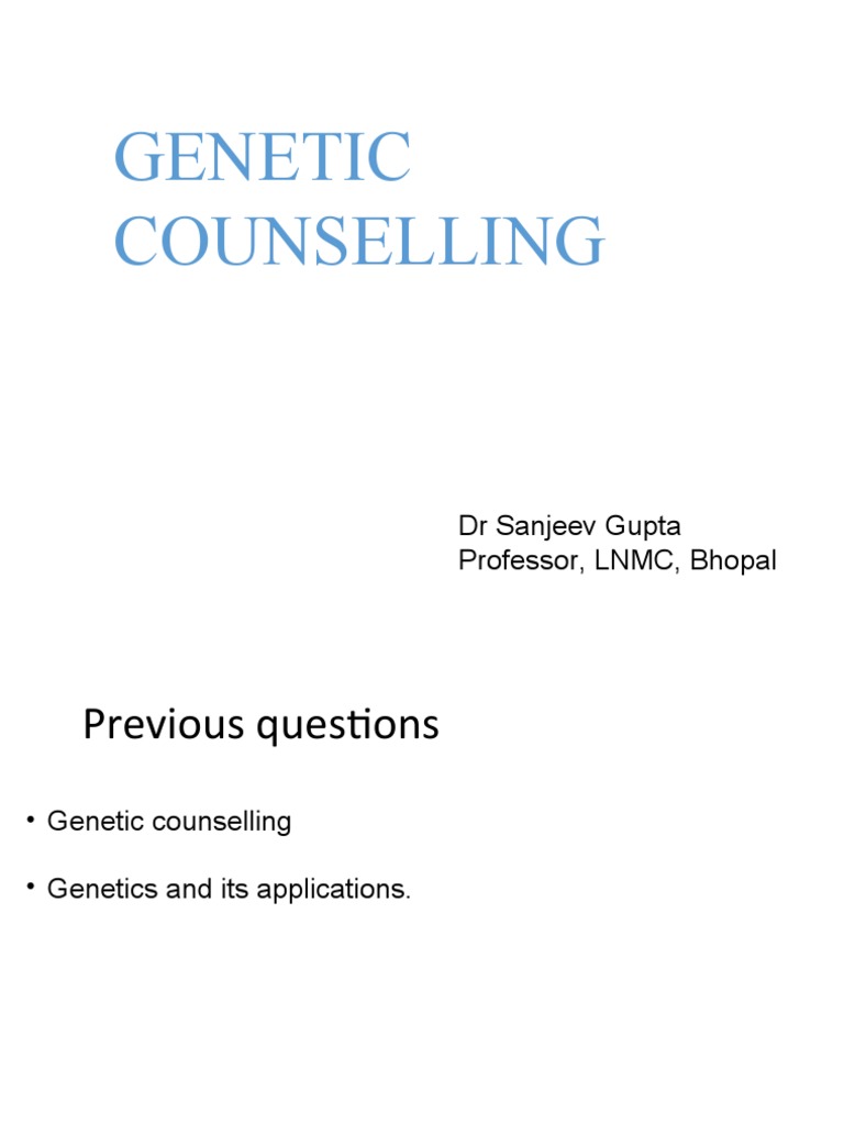Genetics Counselling | Download Free PDF | Genetic Disorder | Genetic ...