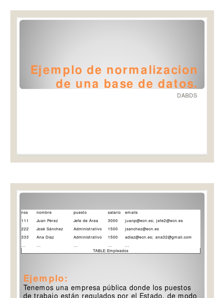 Ejemplo de Normalizacion de Una Base de Datos | PDF | Business | Ciencias de la Computación