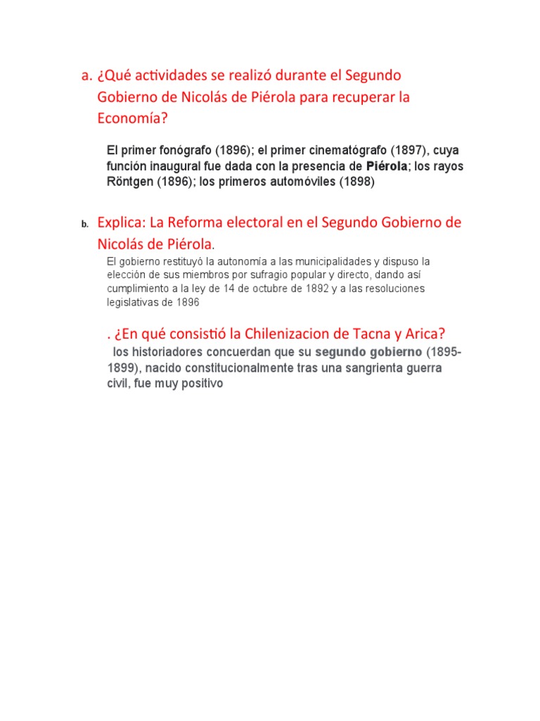 Reformas y Avances en el Gobierno de Piérola | PDF | Historia