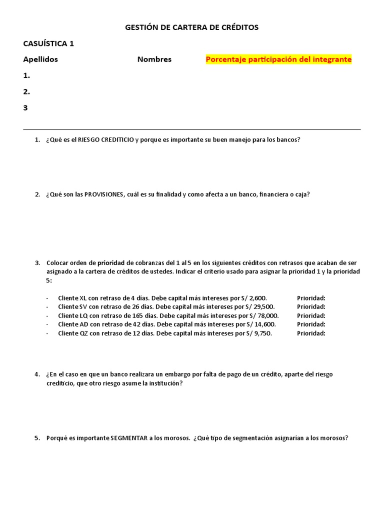 Casuística 1 | PDF | Finanzas y dinero